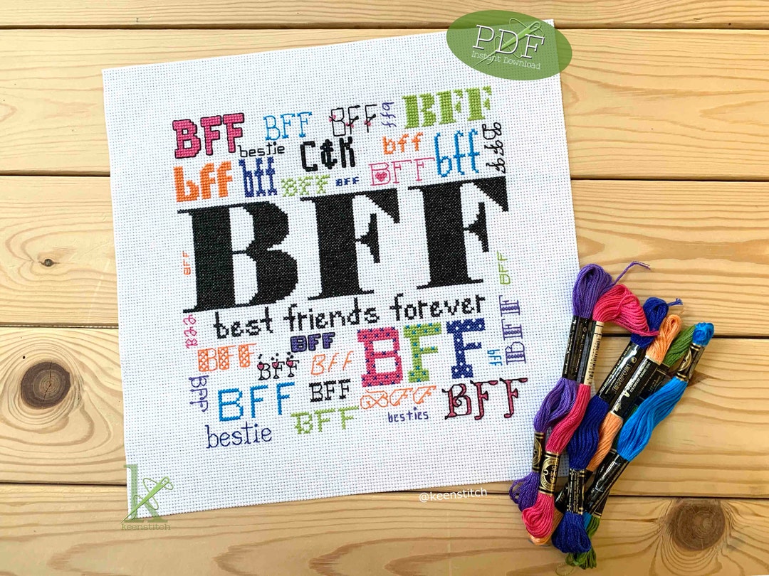 Best Friends Forever - Modern Friendship Cross Stitch Pattern PDF, Bffs ...