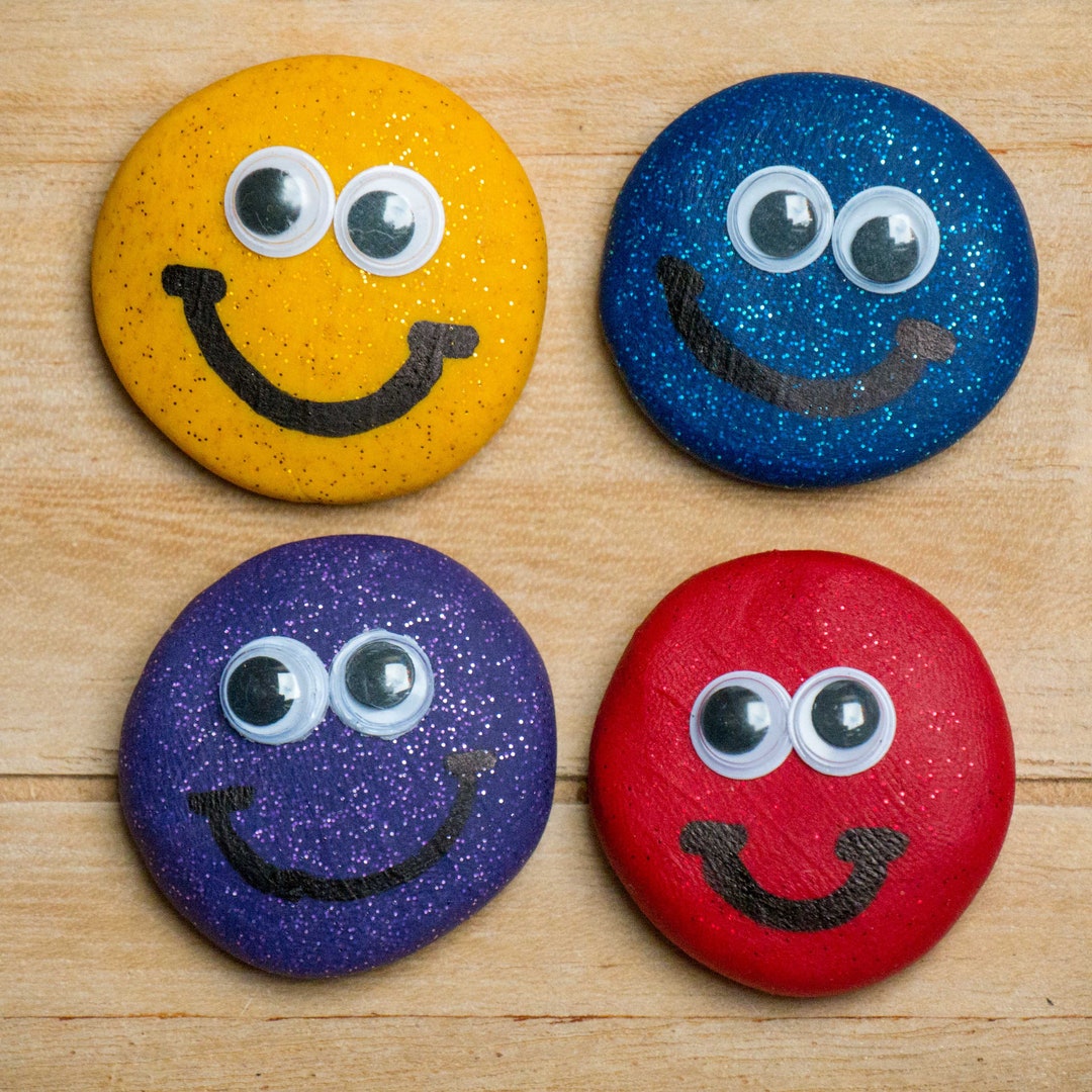 Smile Stone Glitter Red or Purple - Etsy