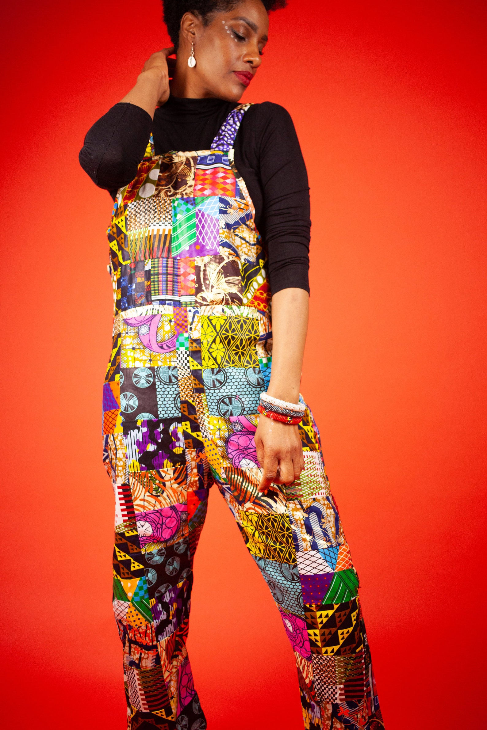 Patchwork Dungarees, African Dungarees / Unisex Print Overalls ...