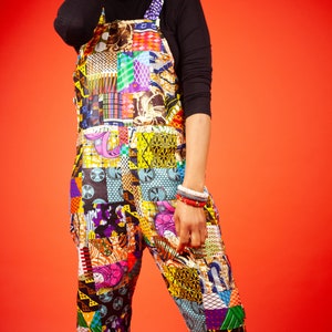 Patchwork Dungarees, African Dungarees / Unisex Print Overalls ...