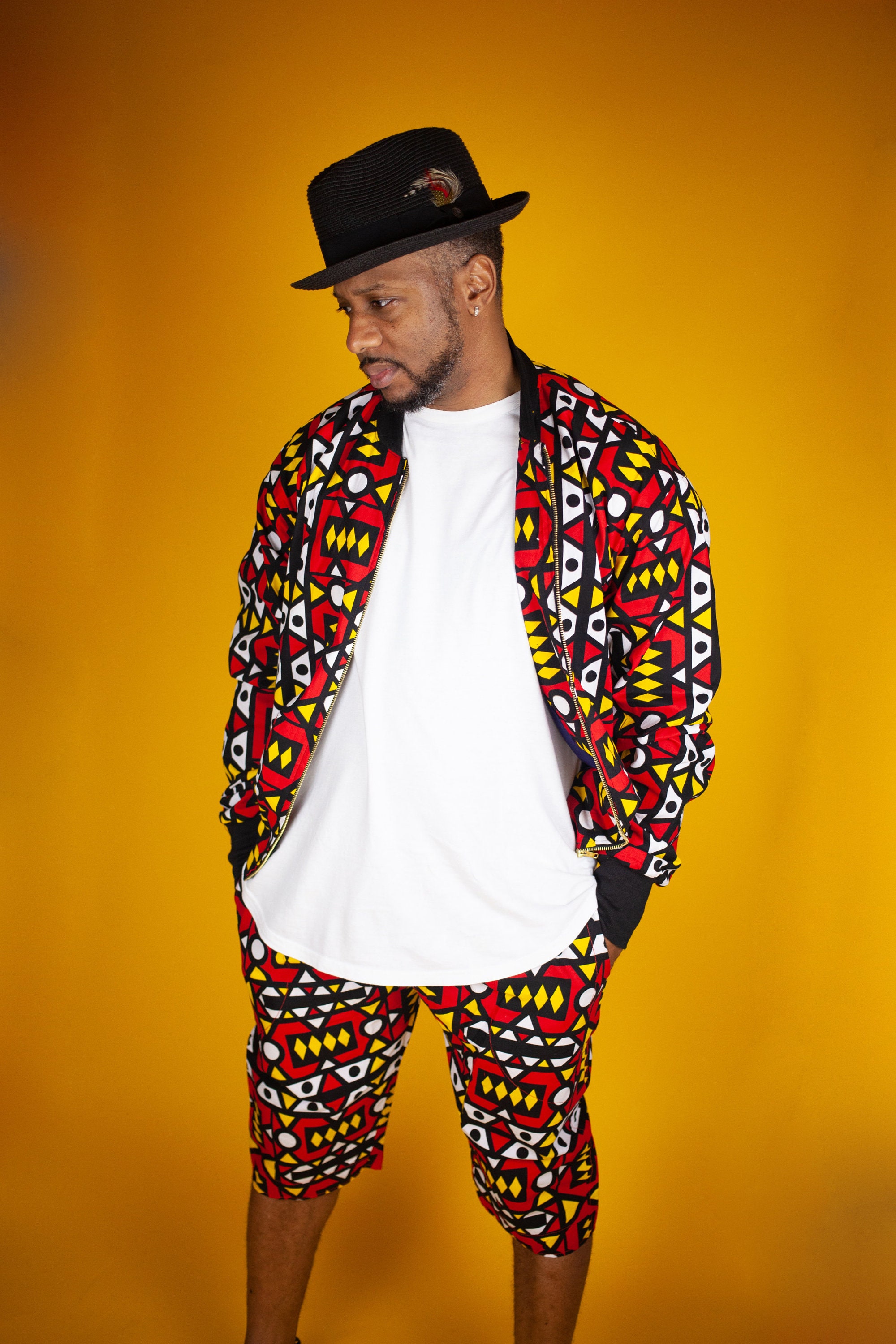 African Bomber Jacket in Electric Red / African Jacket Made in | Etsy