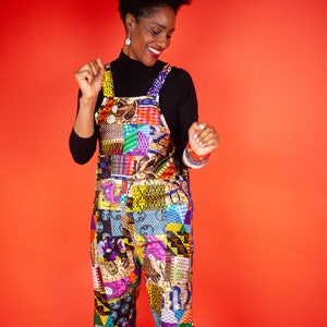 Patchwork Dungarees, African Dungarees / Unisex Print Overalls ...