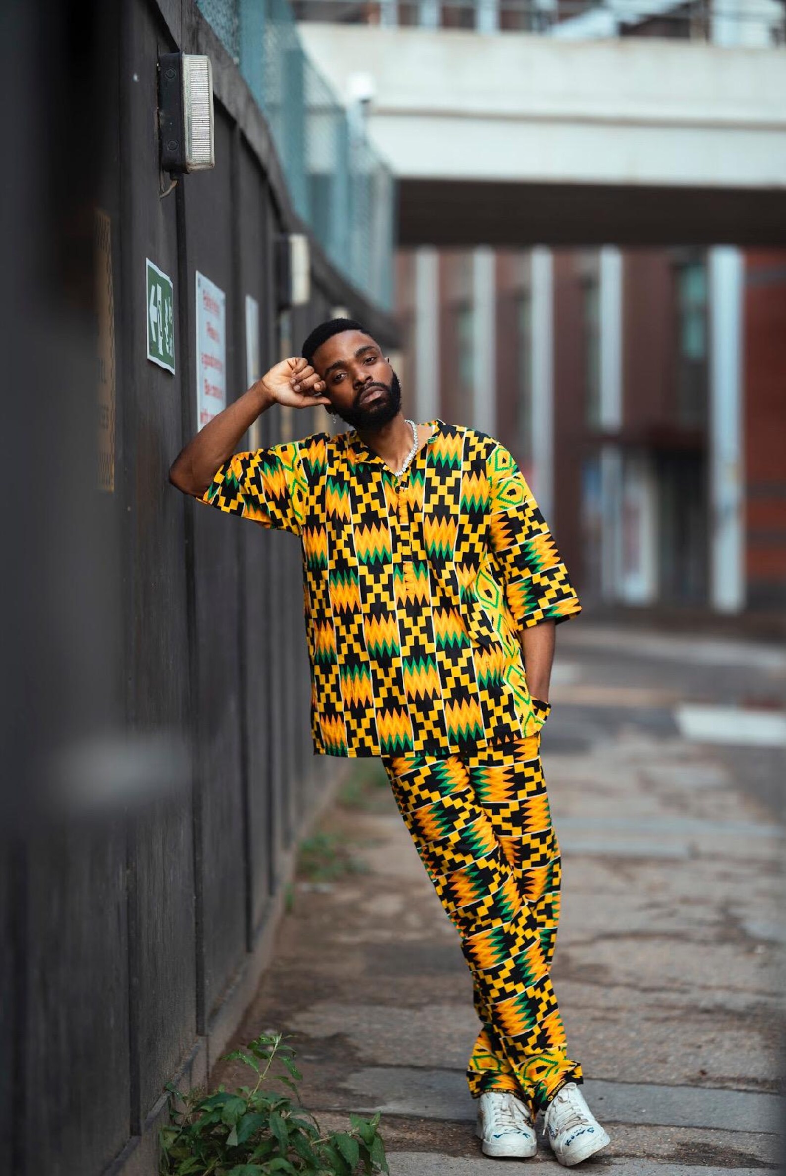 Matching Set, African Suit in Electric Kente Print / African Festival ...