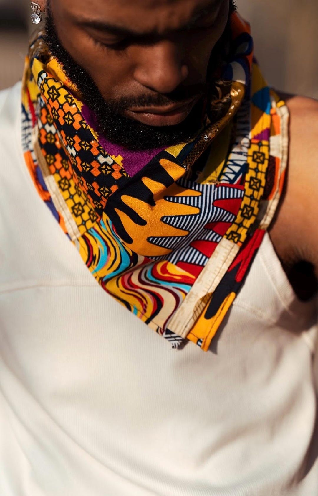 African Neck Scarf African Bandana African Print Headwrap Ankara Turban ...