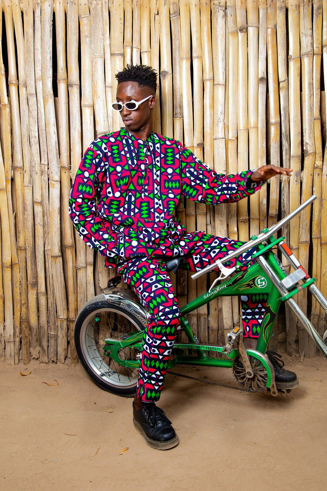 Festival Matching Set, African Suit in Electric Pink Samakaka / African ...