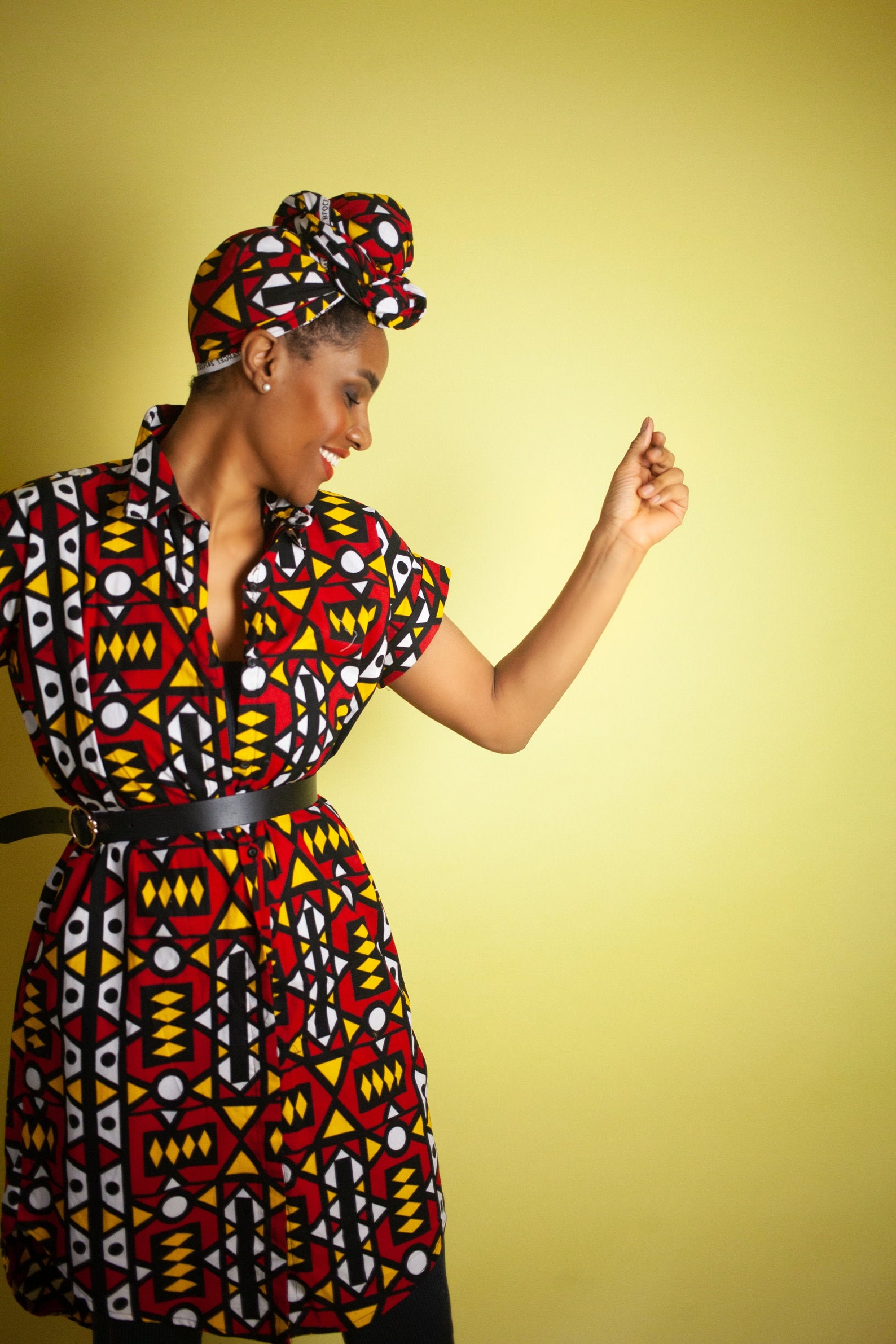 African Print Dress in Electric Red Samakaka / African Dress, Festival ...