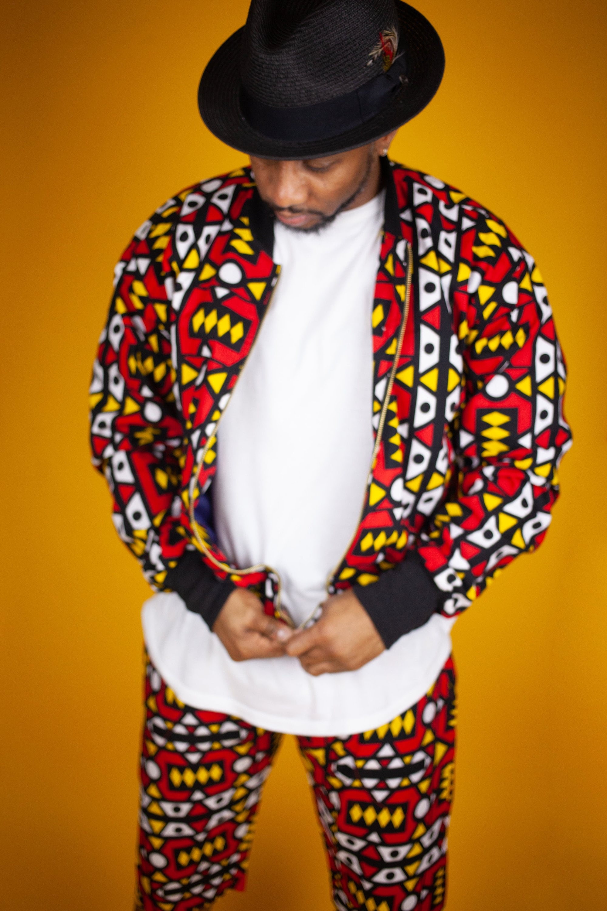 African Bomber Jacket in Electric Red / African Jacket Made in | Etsy