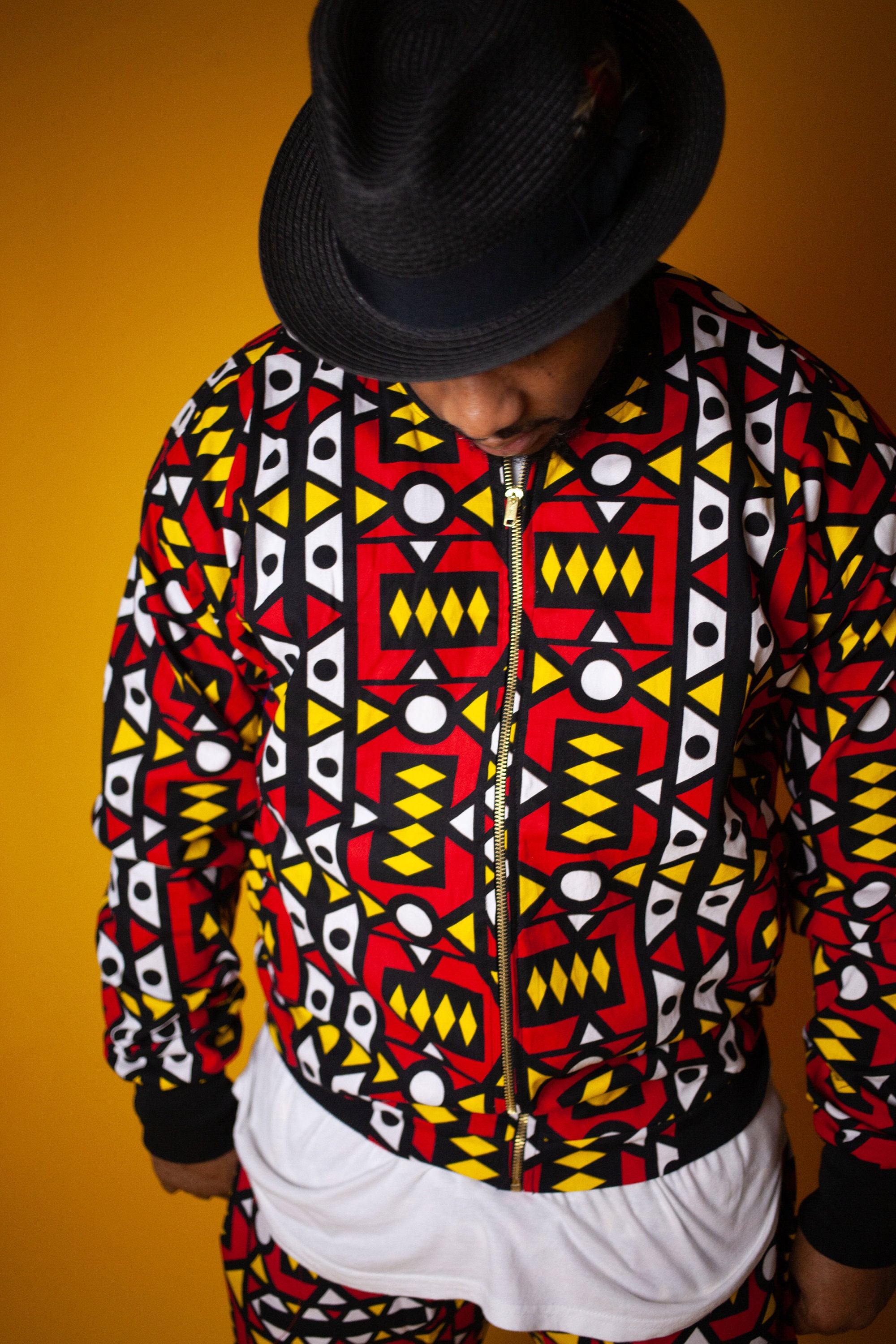 African Bomber Jacket in Electric Red / African Jacket Made in | Etsy