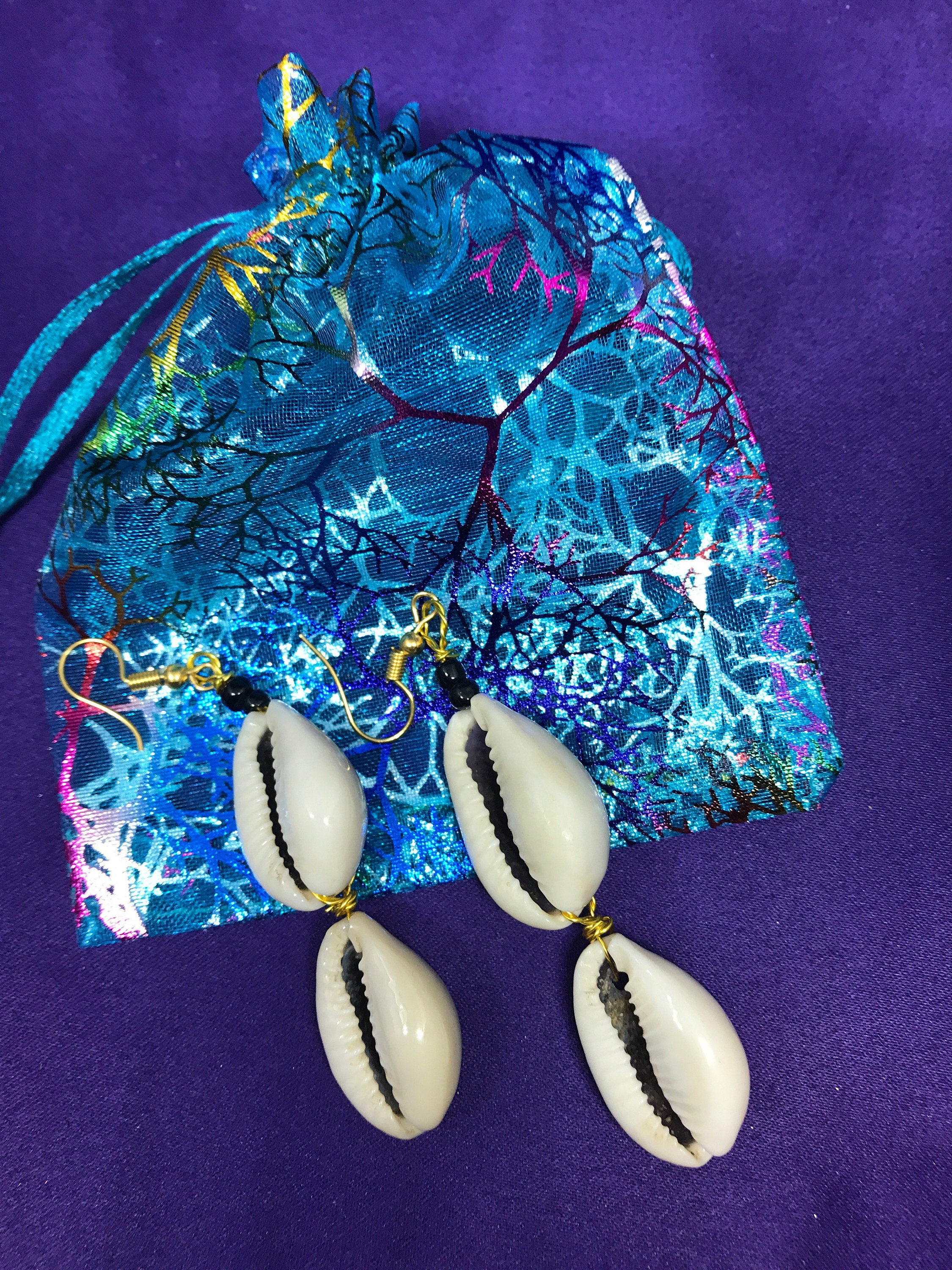 Shell Jewelery Cowrie Shell Earrings Cowrie Earrings Silver Earrings ...