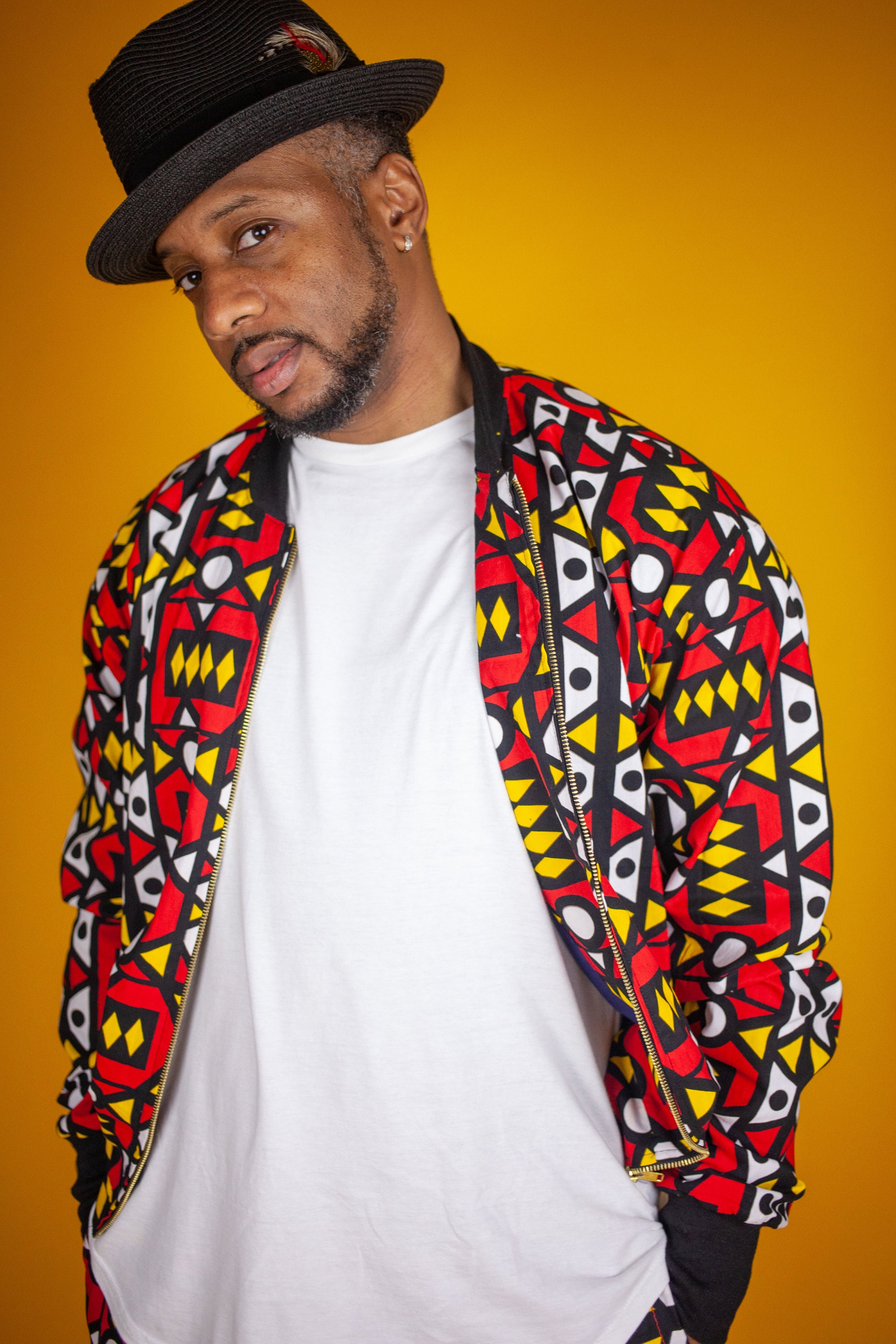 African Bomber Jacket in Electric Red / African Jacket Made in | Etsy