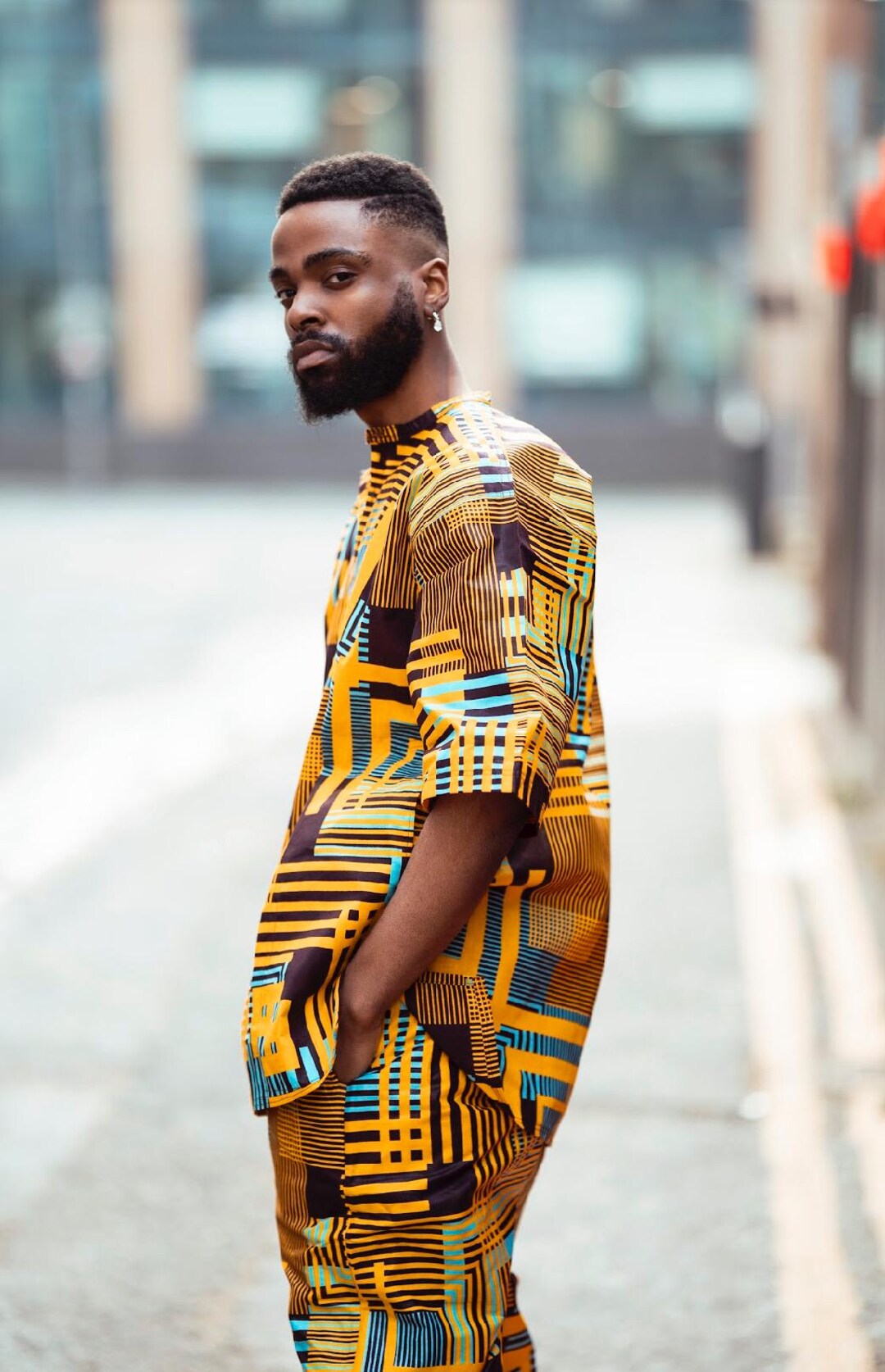 African Outfit- Kente Suit - Wax Print Clothing - Tribal Top - African ...