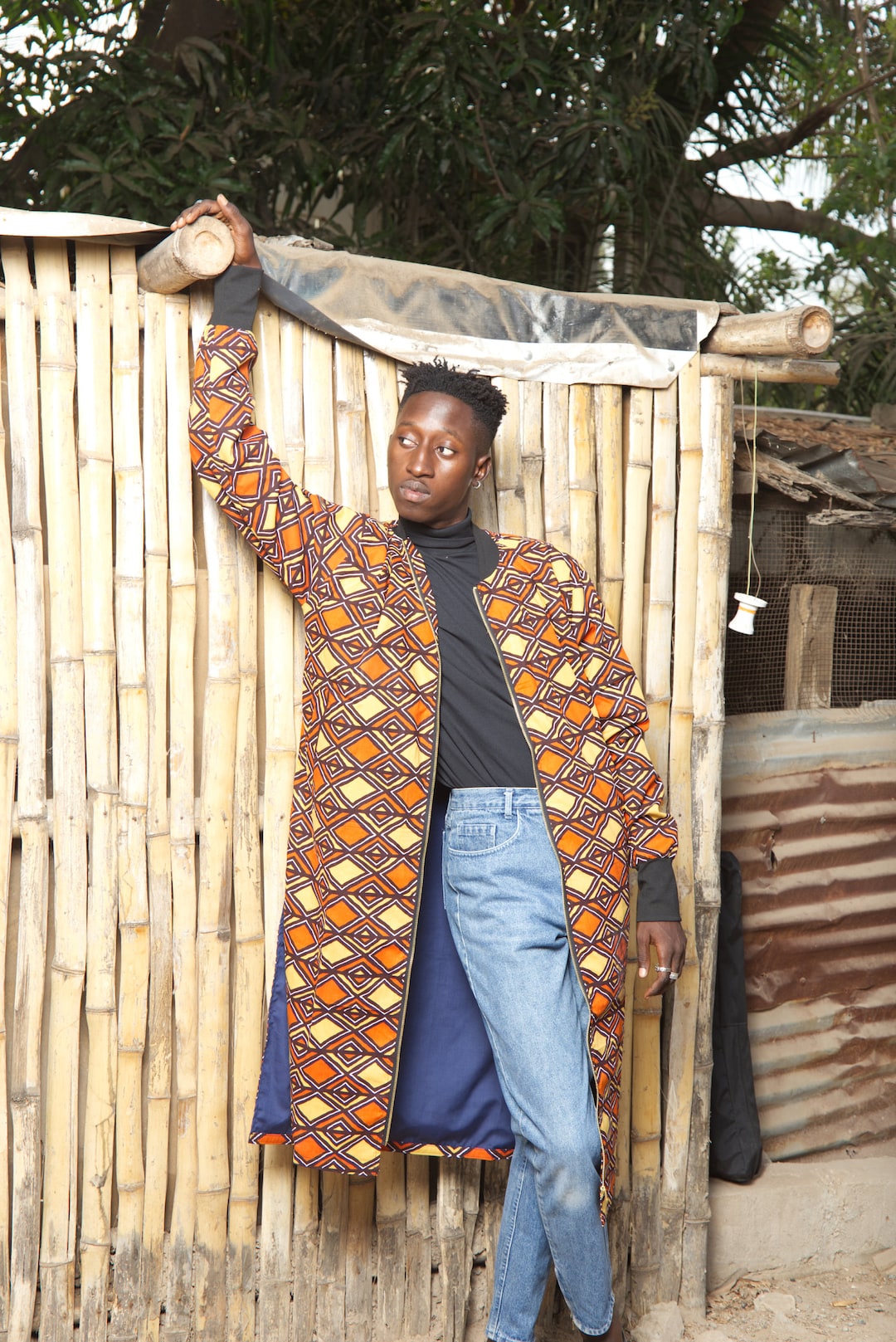 African Winter Coat in Earthy Mud Cloth Print / Festival Coat, African ...