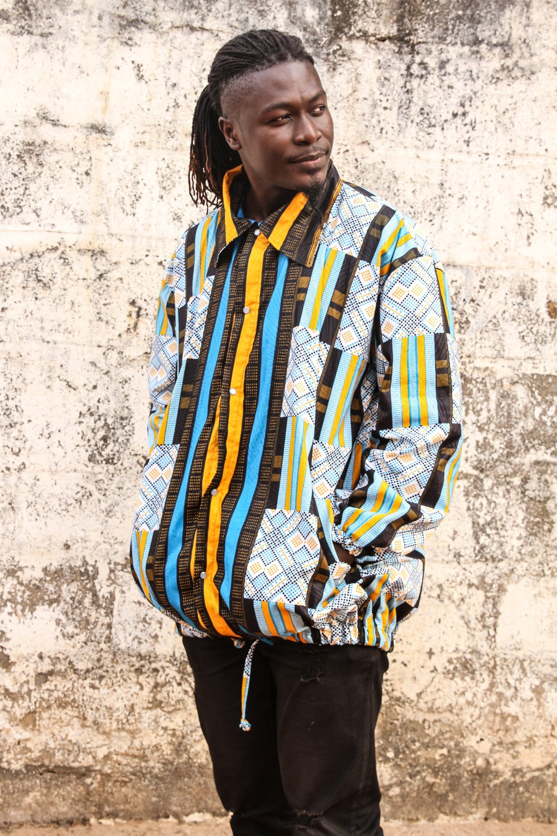 African Coat, African Puffer Jacket in Amazing Kente Print / Aztec ...