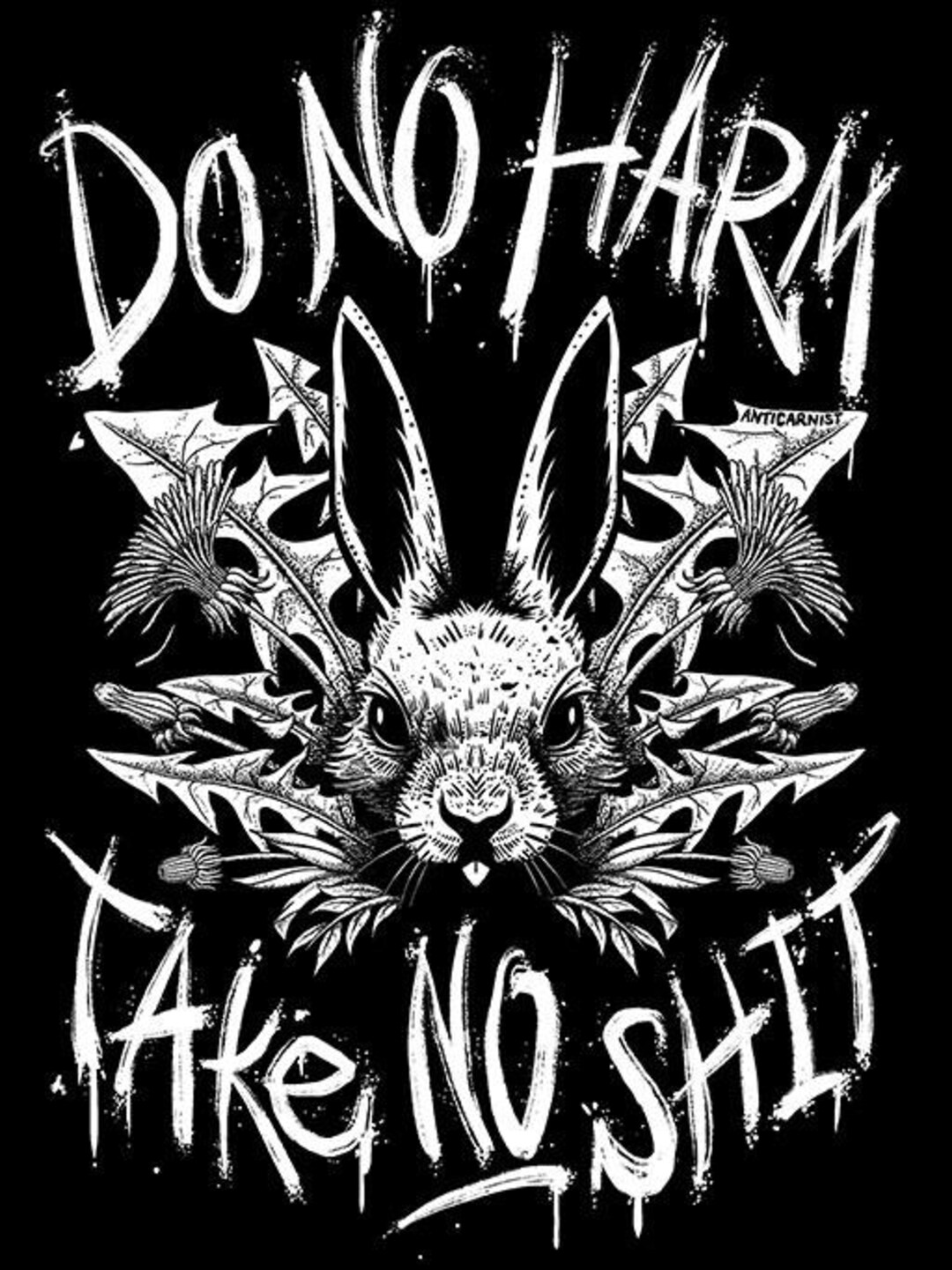 Do No Harm A4 Art Print Vegan Rabbit Artwork - Etsy