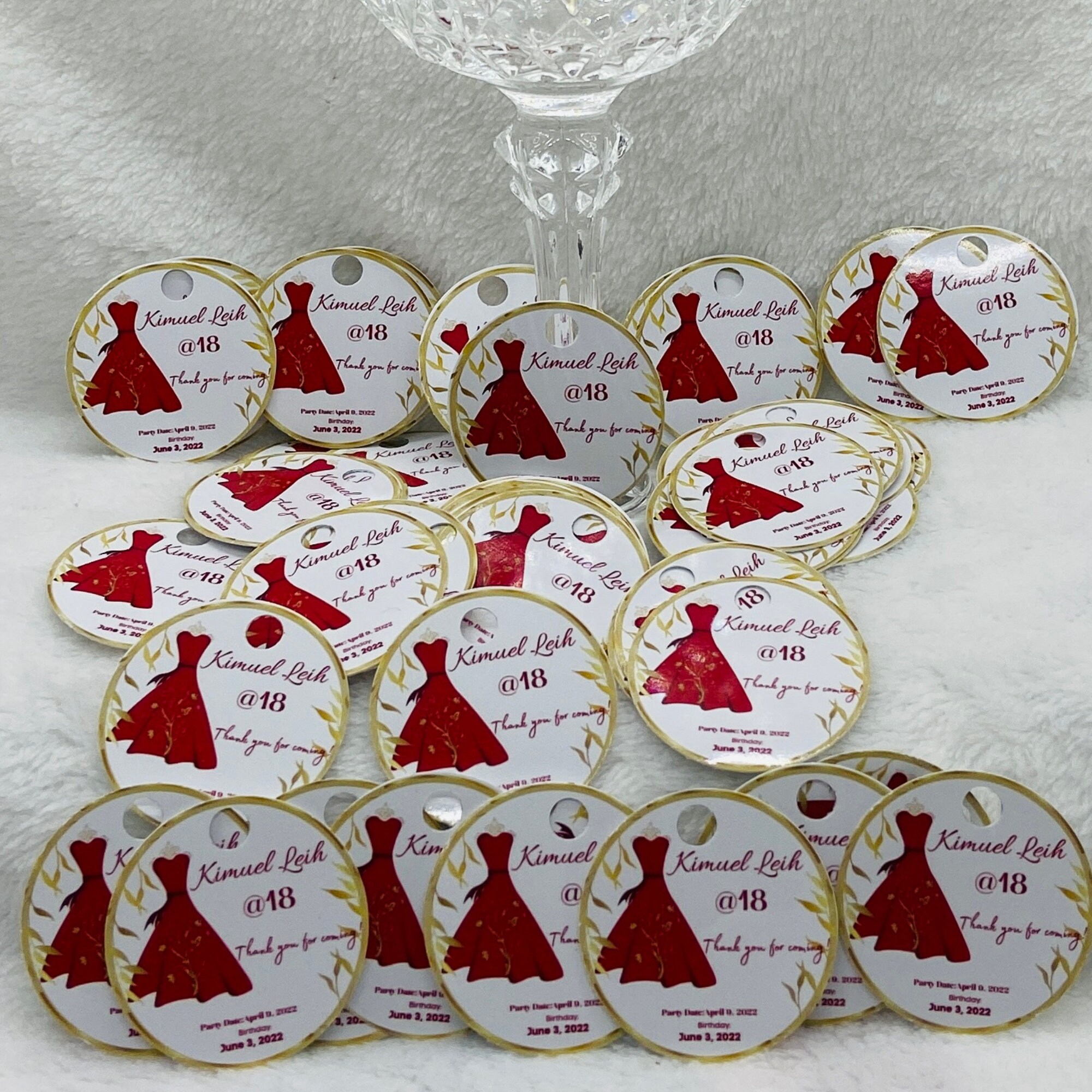 18th Birthday Personalized Gift Tags for Favors, Debut Tag, Product Tag ...