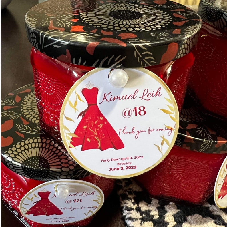 18th Birthday Personalized Gift Tags for Favors, Debut Tag, Product Tag ...