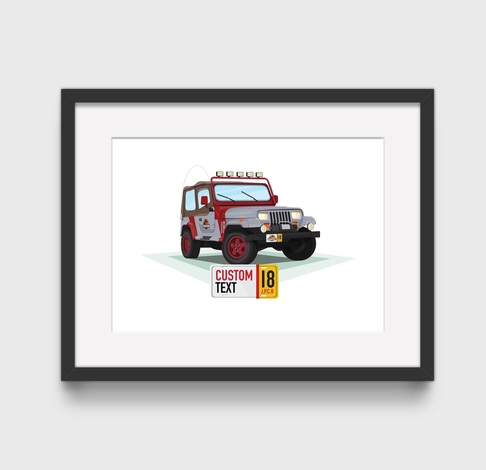 Personalised Jurassic Park Jeep Print - Etsy