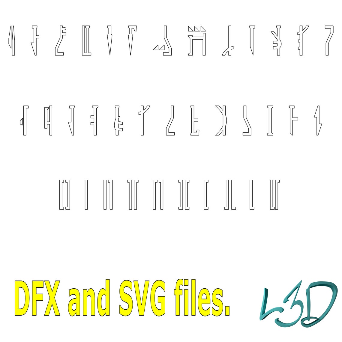 DXF SVG Mandalorian Alphabet Mando'a Digital File | Etsy
