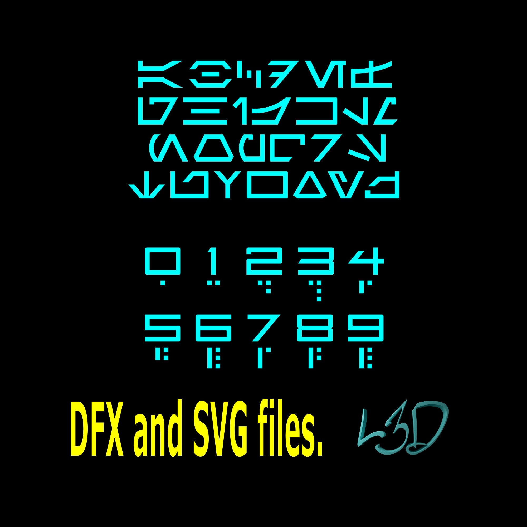 DXF SVG - Aurebesh Alphabet - Digital File - Etsy