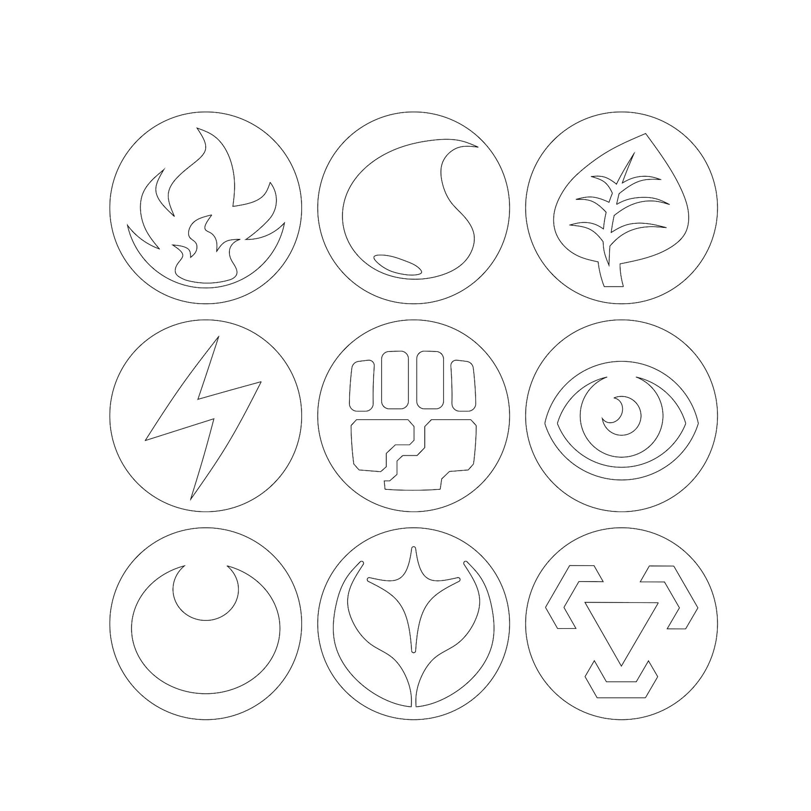 DXF Pokemon Energy Symbols Digital File | Etsy