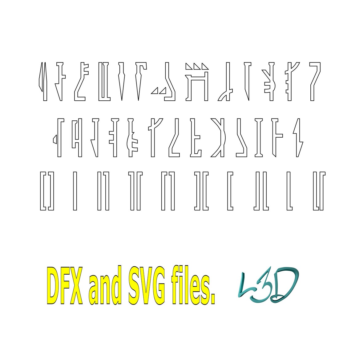 DXF SVG - Mandalorian Alphabet - Mando'a - Digital File - Etsy