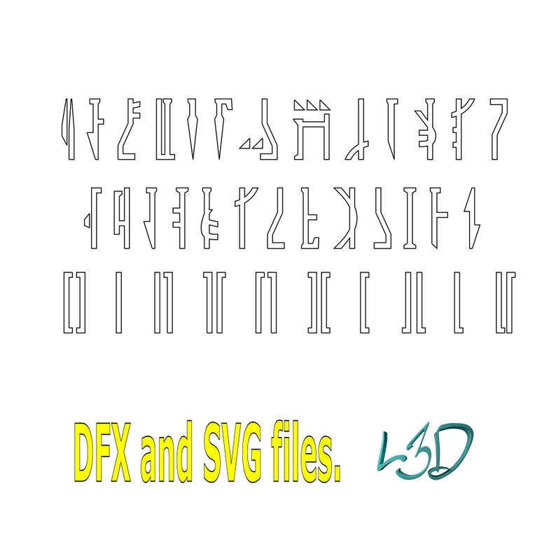DXF SVG - Mandalorian Alphabet - Mando'a - Digital File - Etsy