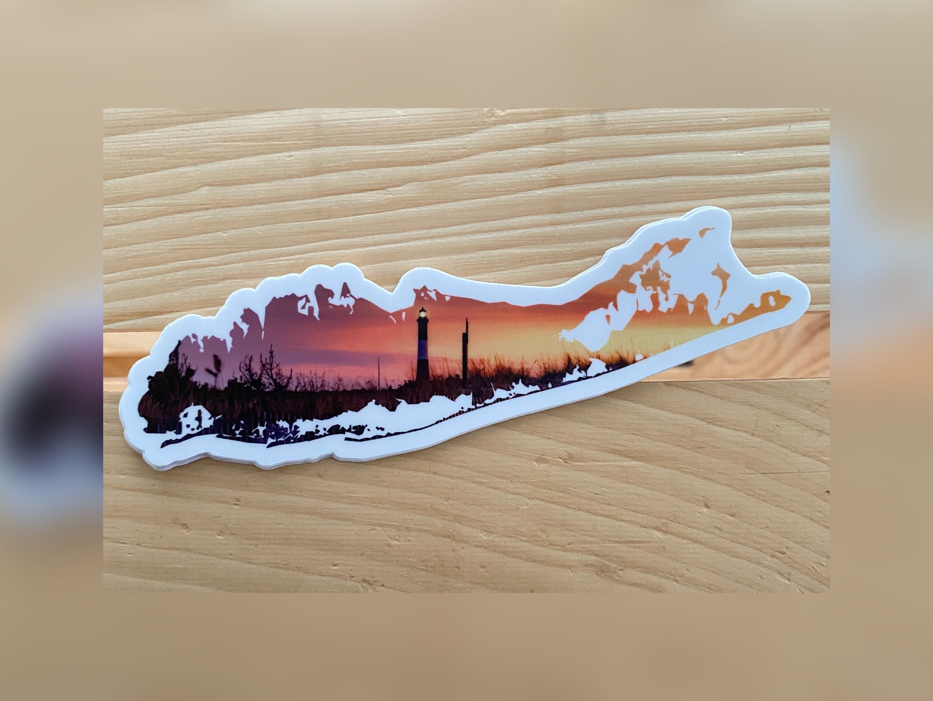 Long Island Map Sticker - Fire Island Sunrise Sunset Photography ...