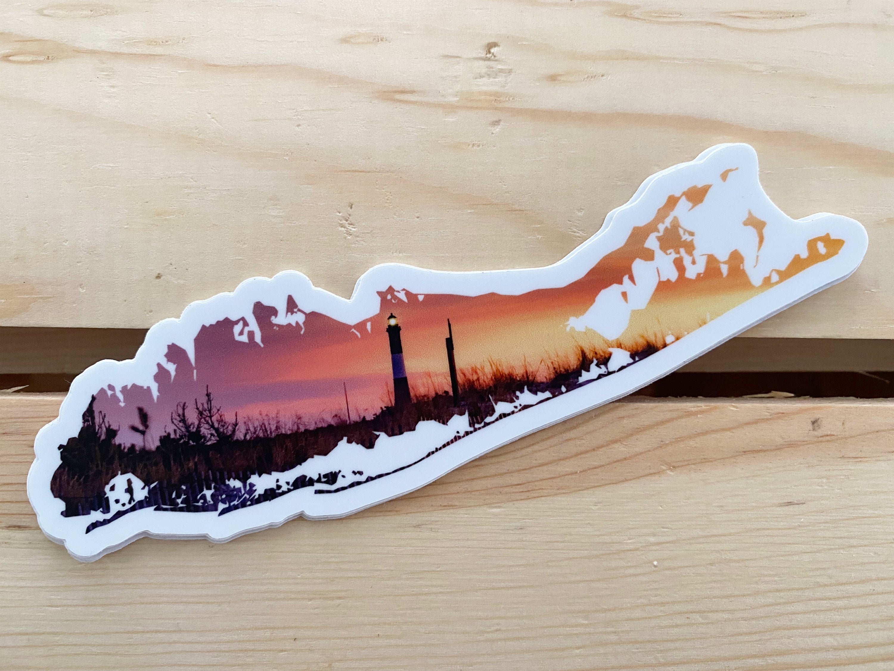 Long Island Map Sticker - Fire Island Sunrise Sunset Photography ...