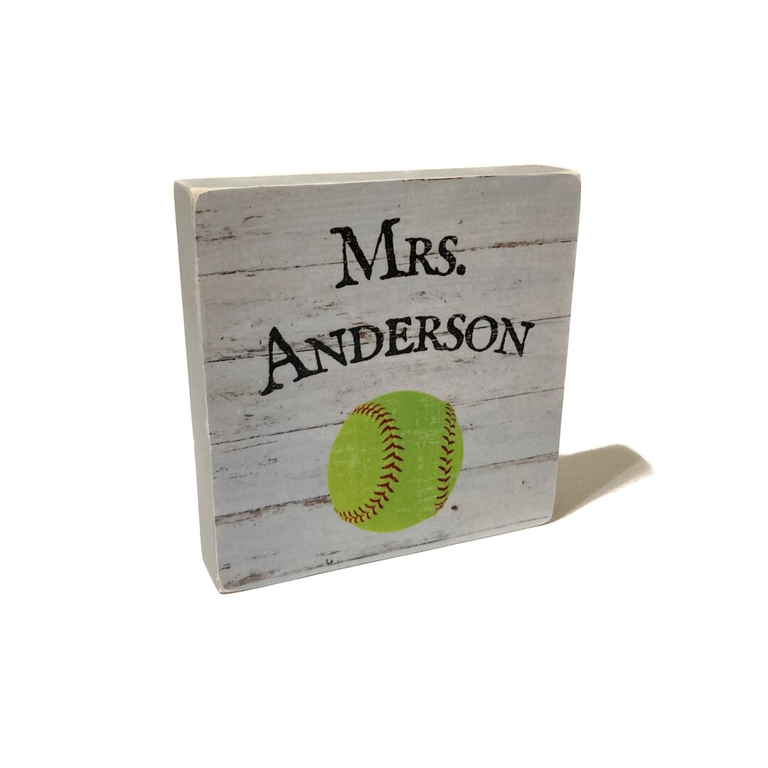Softball Coach Name Plate for Desk End of Year Back to School Gift for ...