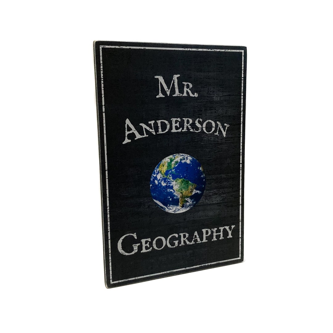 Geography Teacher Gift Personalized Globe Name Sign for Wall History ...