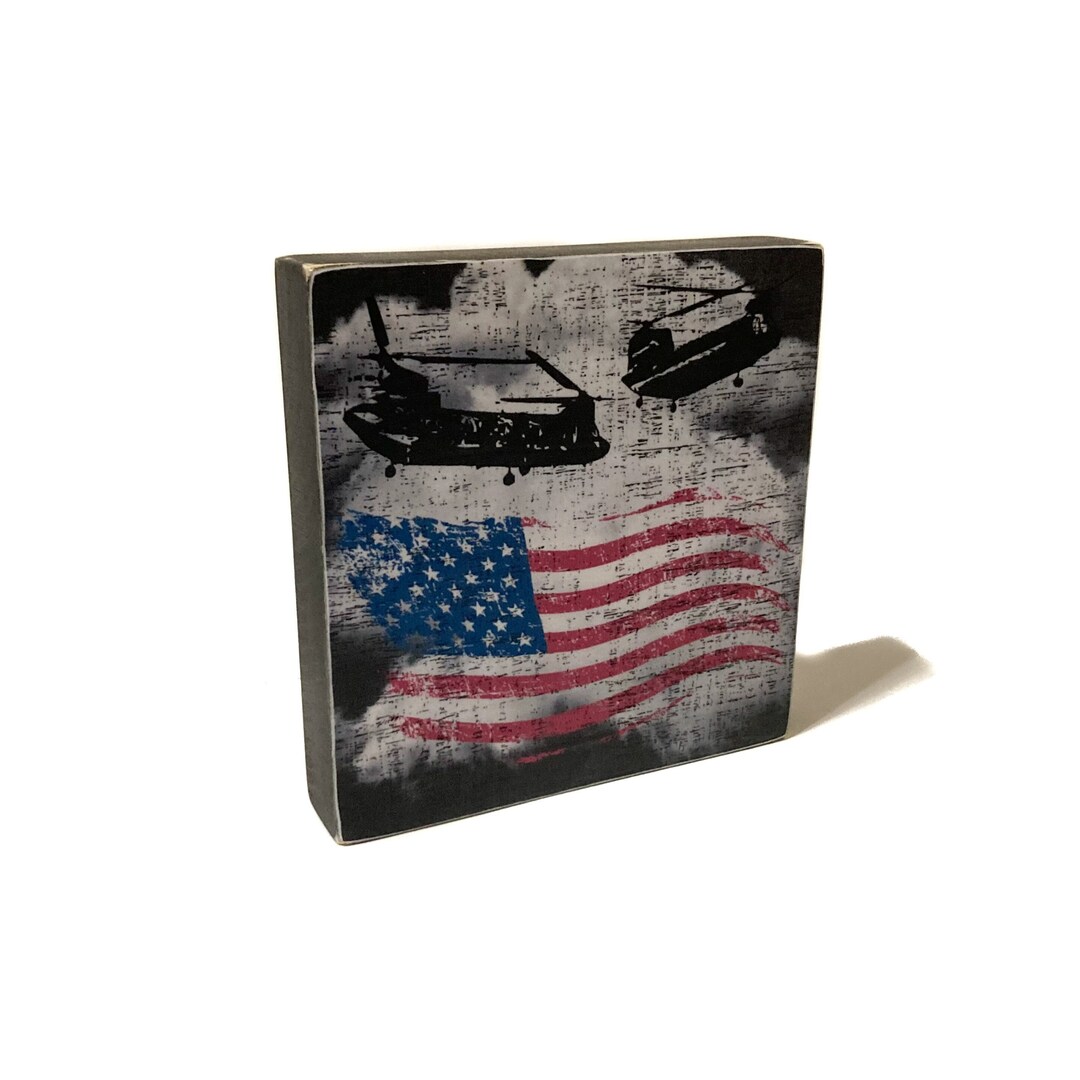 Military Desk Decor CH-47 Chinook Helicopter Desk Sign Military ...