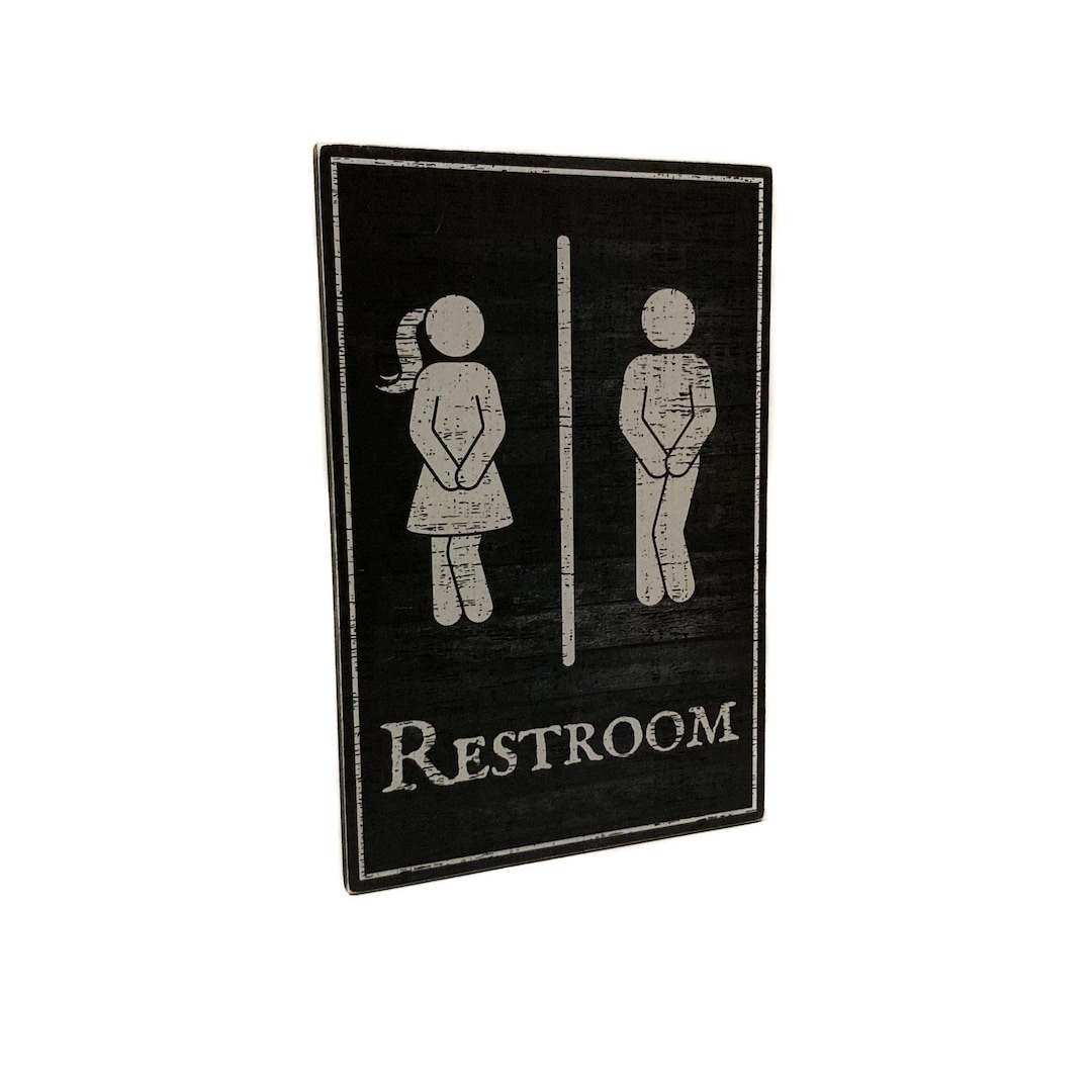 Funny Restroom Sign for Bathroom Decor Unisex Rest Room Signs for Wall ...