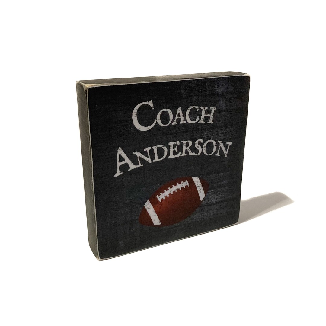 Football Coach Gift Name Sign for Desk End of Year Back to School Gifts ...