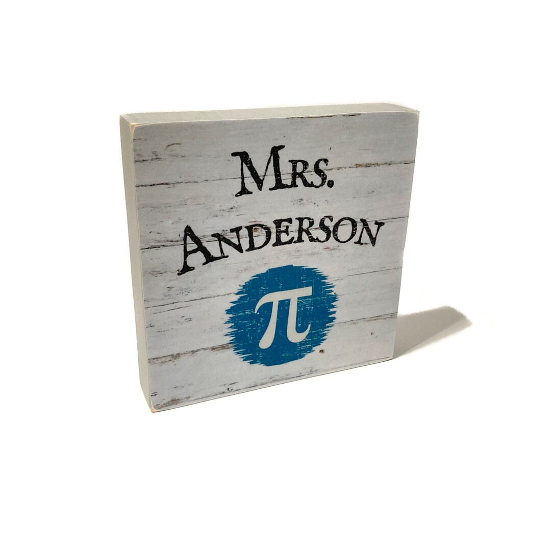 Math Teacher Name Sign for Desk Pi Sign Personalized Nameplate for ...