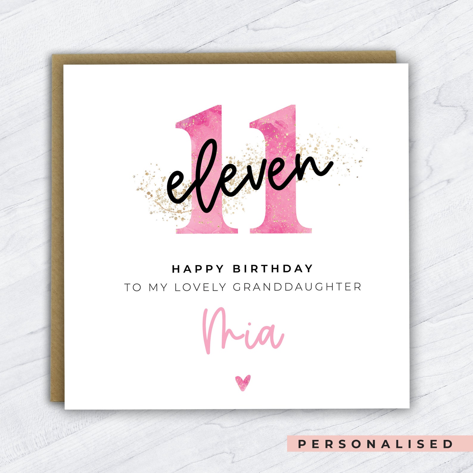 Personalised Girls 11th Birthday Card 11th Birthday Card for - Etsy UK