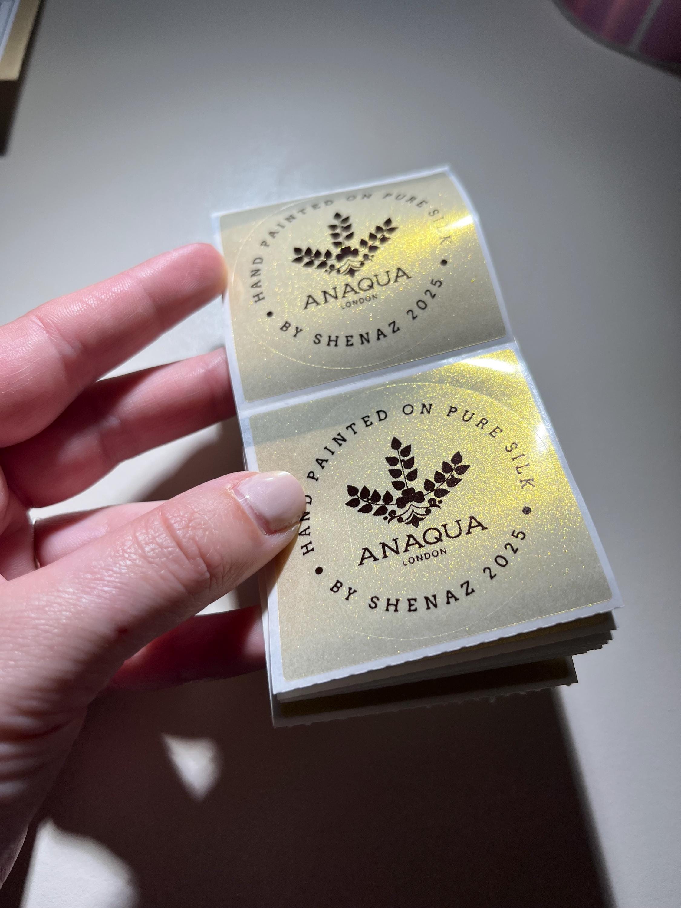 Clear Gold Glitter Business Logo Stickers: Custom Circle Stickers - Etsy UK