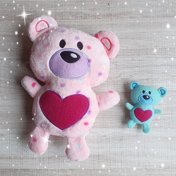Valentine Love Teddy Bear Stuffie ITH Embroidery Machine | Etsy