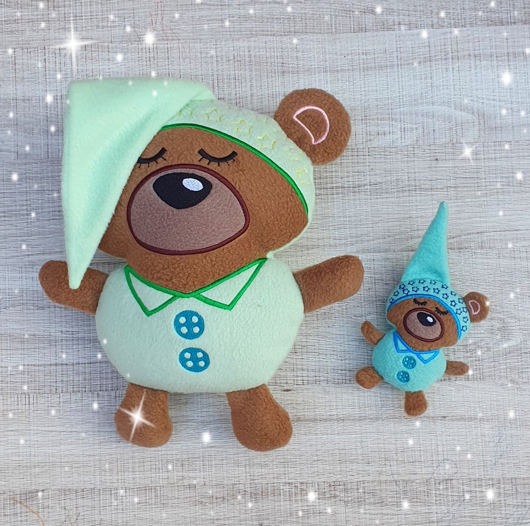 Bedtime Sleepy Teddy Bear Stuffie ITH Embroidery Machine Pattern - Etsy