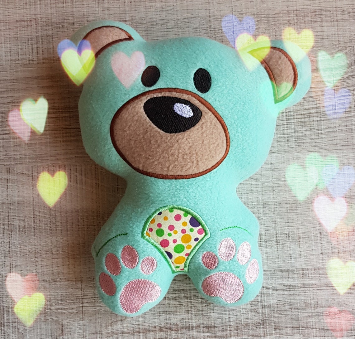 Teddy Stuffie ITH Embroidery Machine Pattern | Etsy