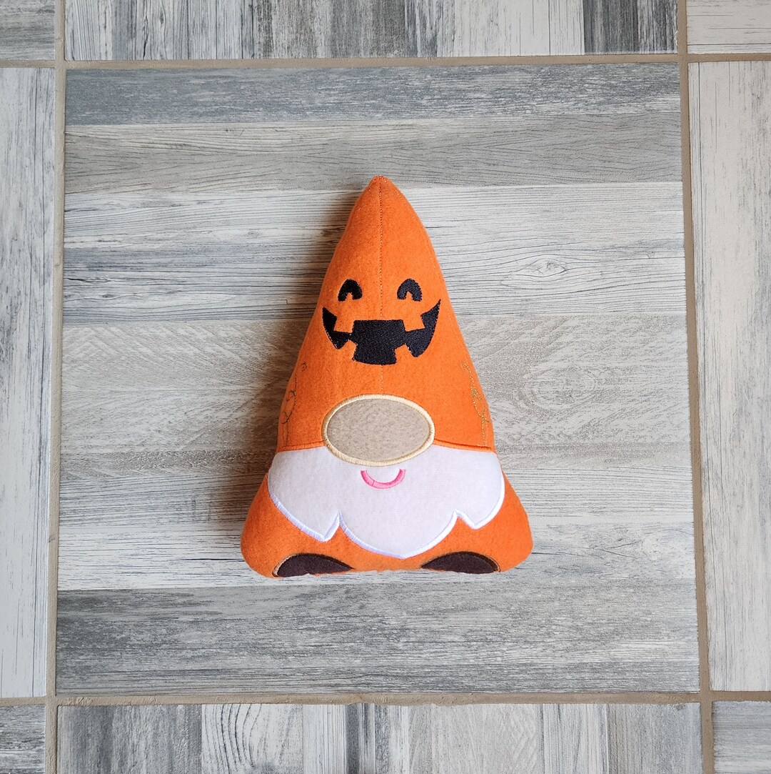 Halloween Pumpkin Gnome Dwarf Stuffie ITH Embroidery Machine Pattern - Etsy