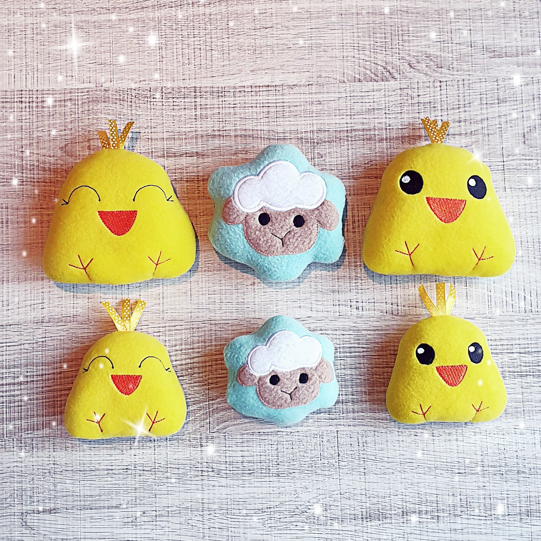 Easter Trio Chicks and Lamb Stuffies ITH Embroidery Machine - Etsy