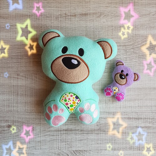Teddy Bear Stuffie ITH Embroidery Machine Pattern ITH Bear - Etsy