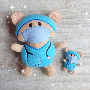 Doctor Nurse Medic Teddy Bear Stuffie ITH Embroidery Machine Pattern - Etsy