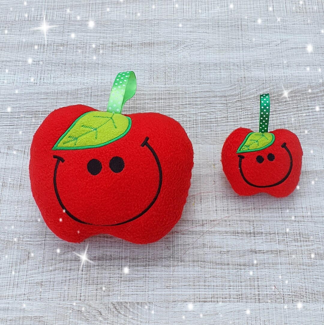 Apple Fruit Stuffie ITH Embroidery Machine Pattern - Etsy