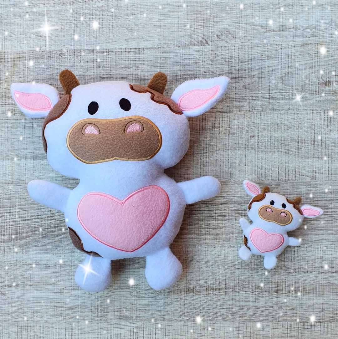 Love Heart Cow Bull Stuffie ITH Embroidery Machine Pattern - Etsy