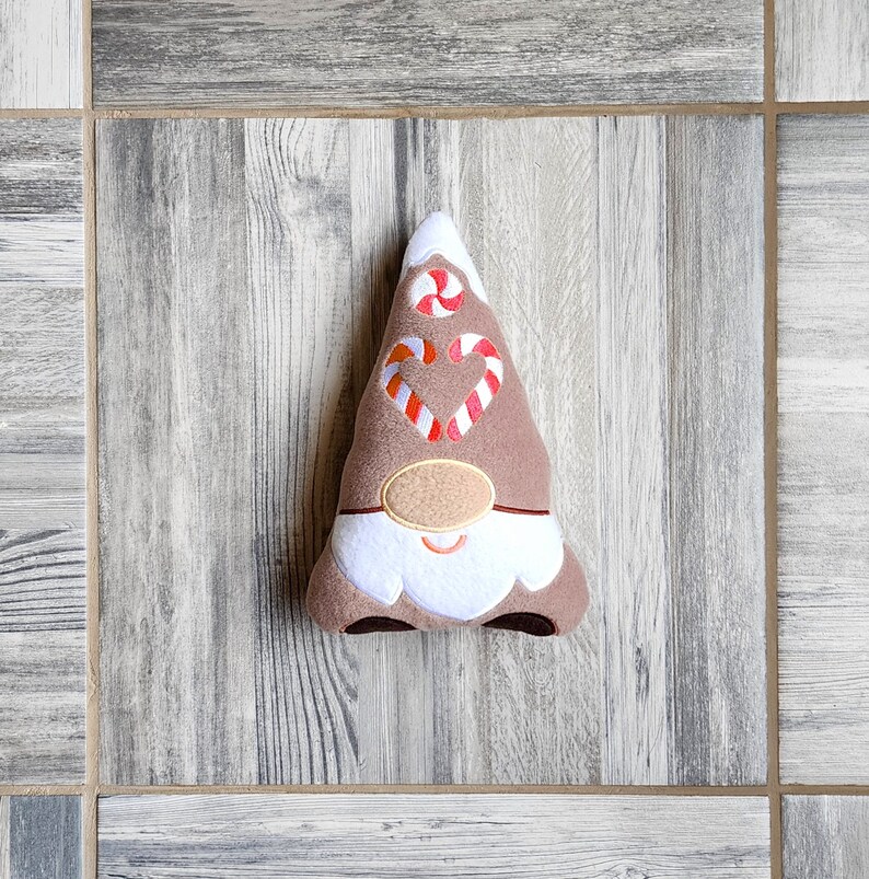 Candy Gingerbread Gnome Dwarf Stuffie ITH Embroidery Machine Pattern ...