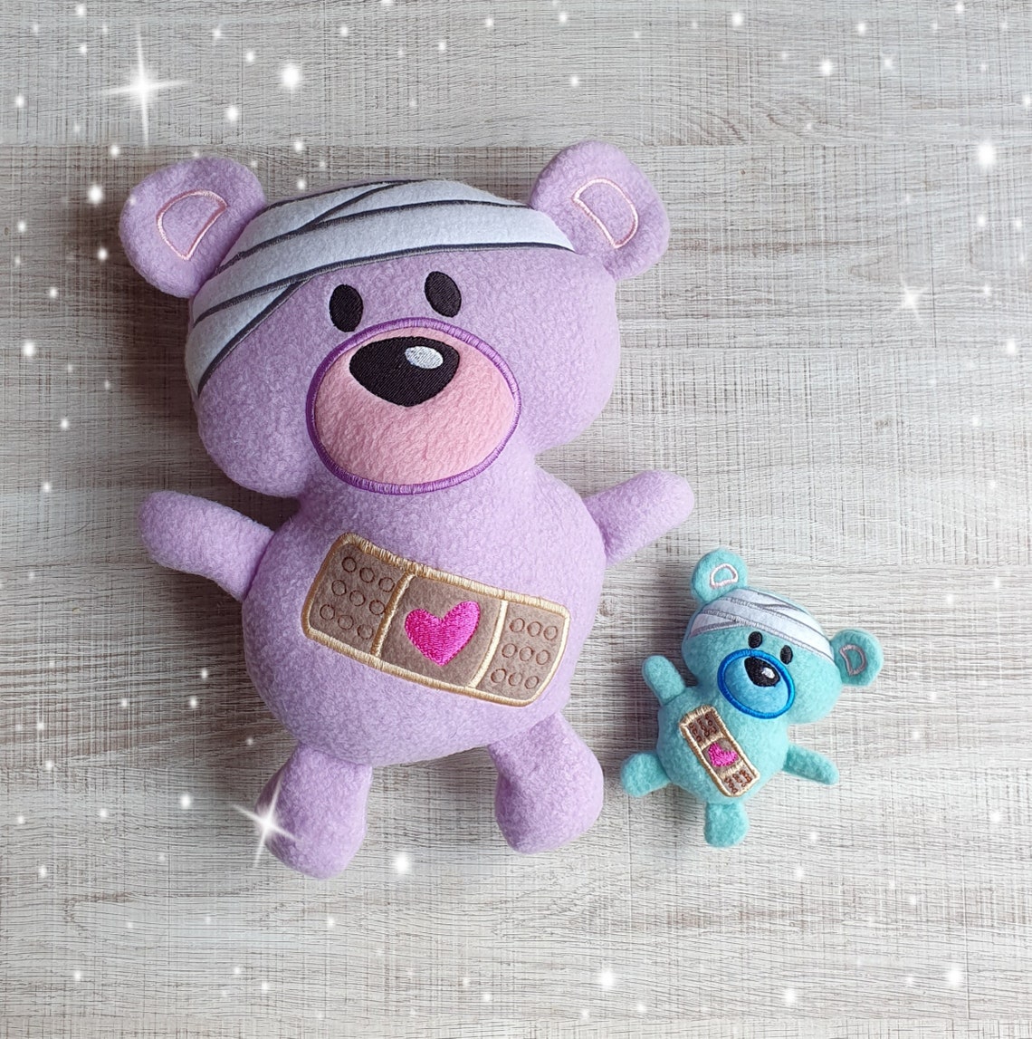 Booboo Bandaid Bear Stuffie ITH Embroidery Machine Pattern - Etsy