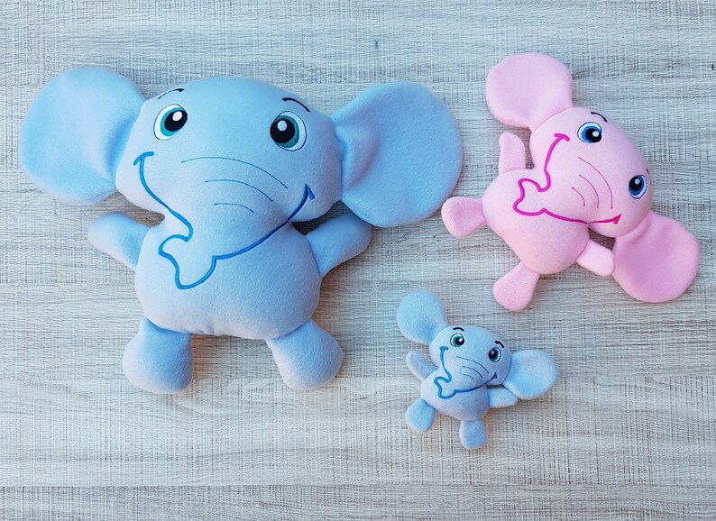 Elephant Stuffie ITH Embroidery Machine Pattern - Etsy UK