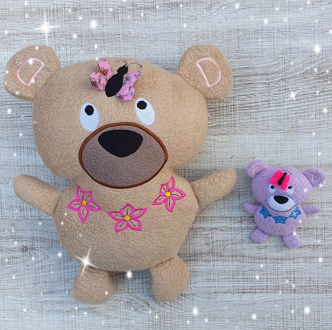 Butterfly Teddy Bear Stuffie ITH Embroidery Machine Pattern - Etsy
