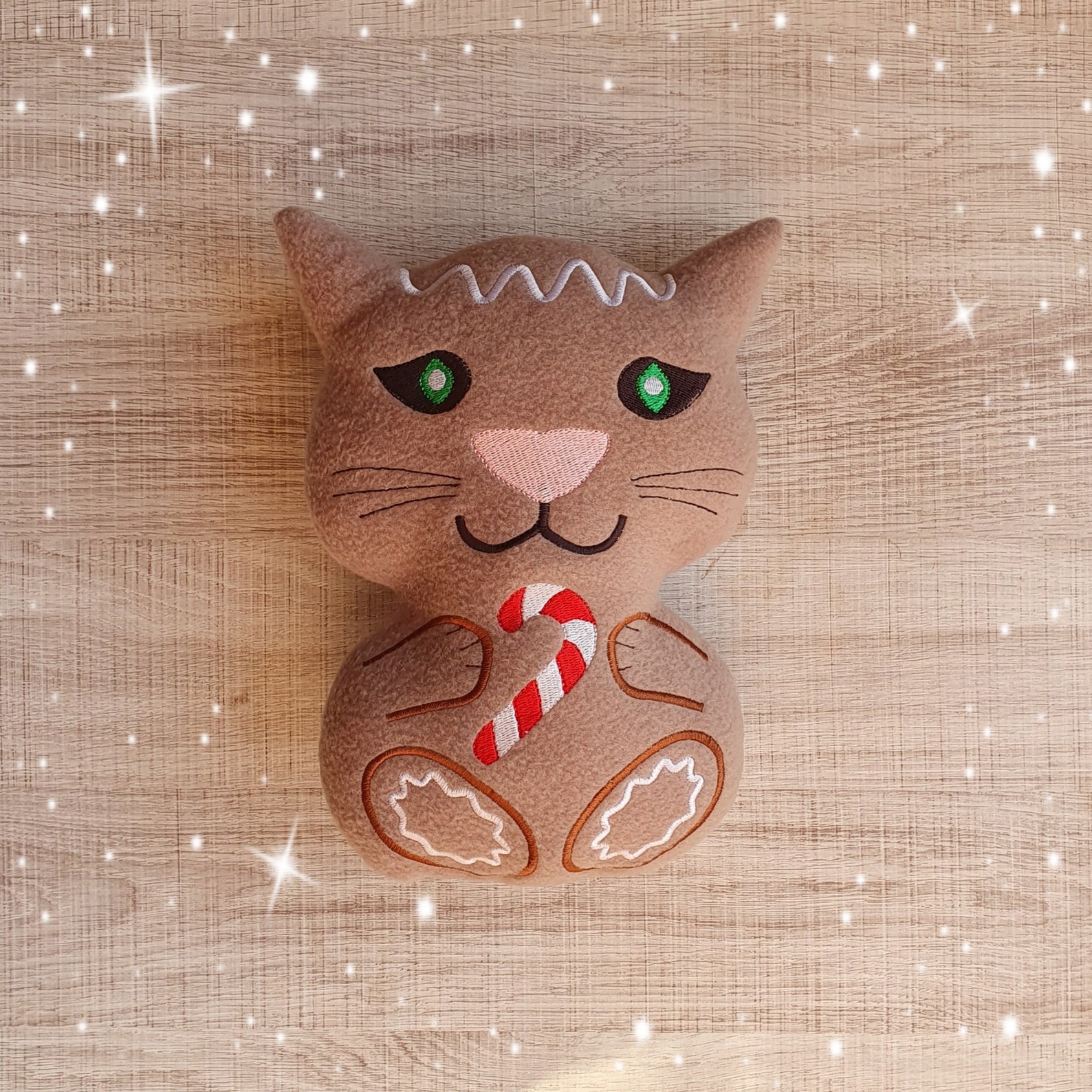Gingerbread Cat Stuffie ITH Embroidery Machine Pattern | Etsy
